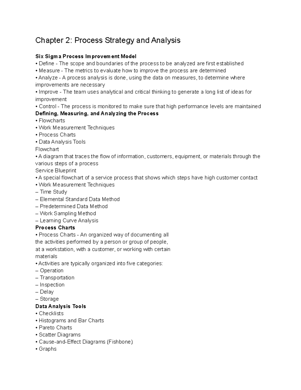 Operations Management Chapter 2a - Chapter 2: Process Strategy and ...