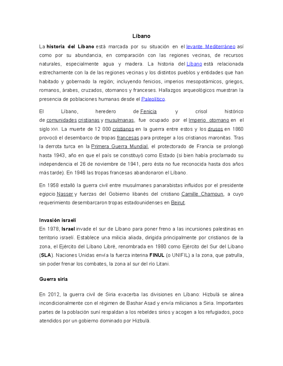 Líbano - Historia libano - Líbano La historia del Líbano está marcada ...