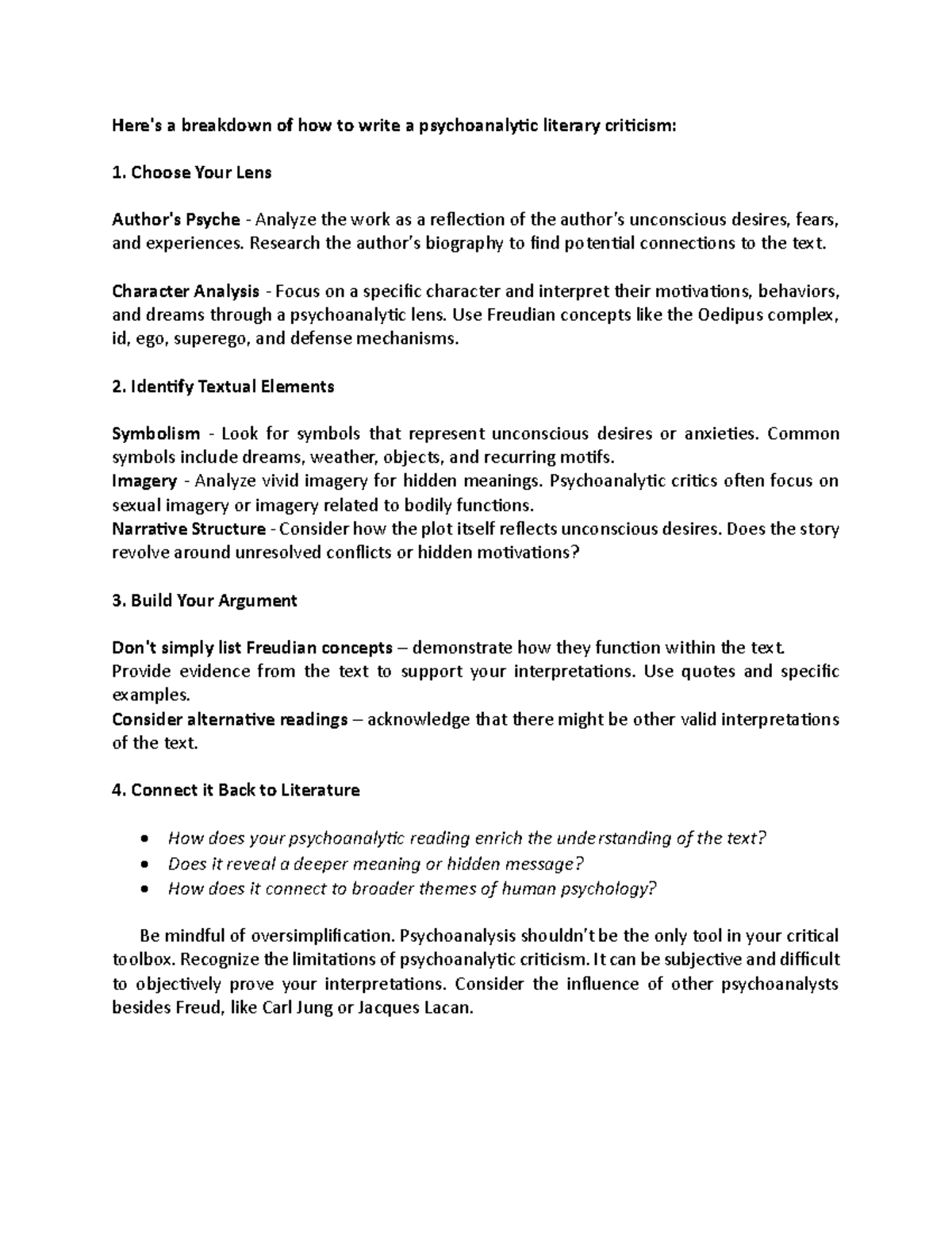 Psych Analysis-Steps - Steps - Here's a breakdown of how to write a ...