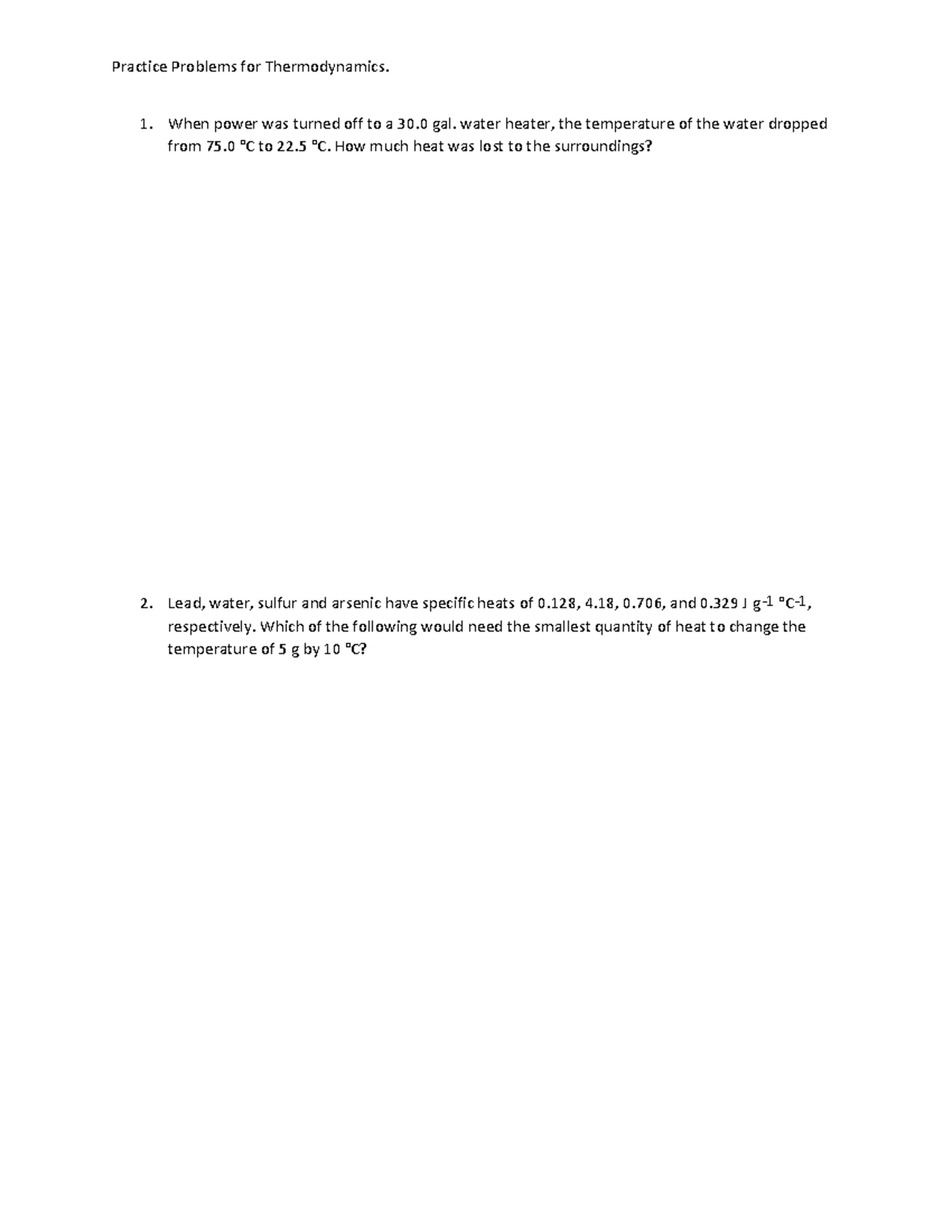 Practice Thermodynamics Questions Warning Tt Undefined Function 32 1 When Power Was Turned