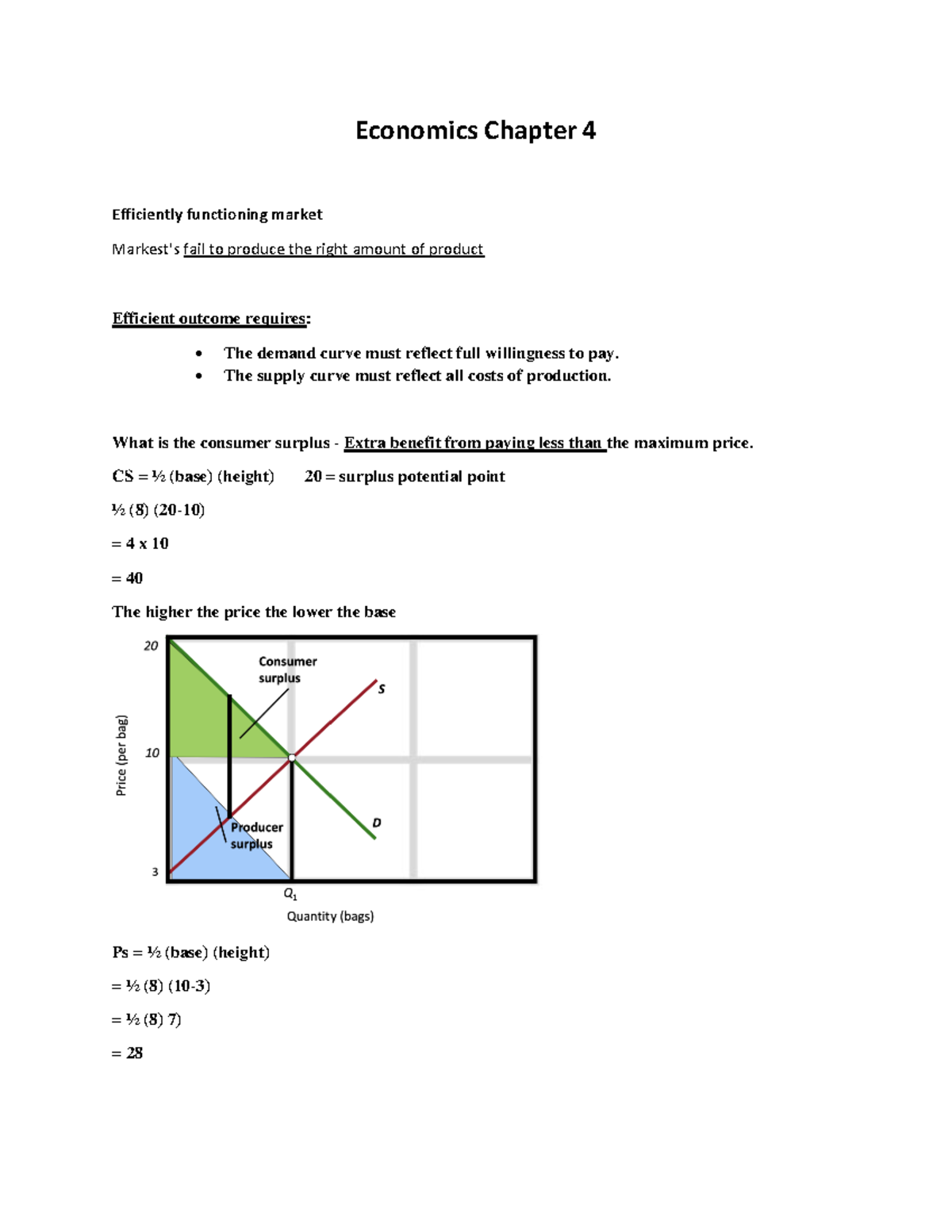 Sarah's ECO Chapter 4 - Economics Chapter 4 Efficiently functioning ...