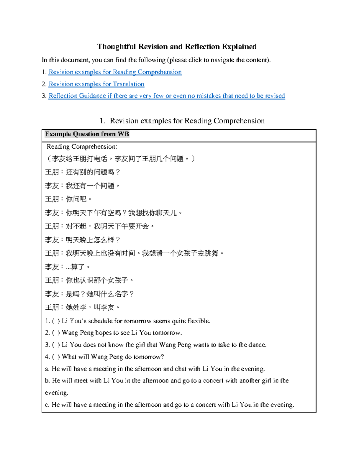Workbook Thoughtful Revision and Reflection Explained - Thoughtful ...
