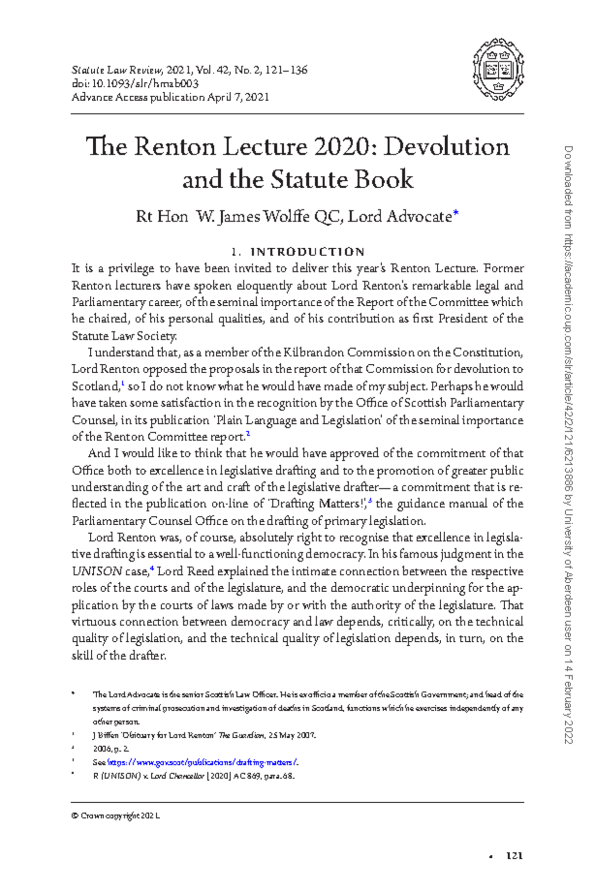 Devolution and the Statute book, this can be used as a succession and ...
