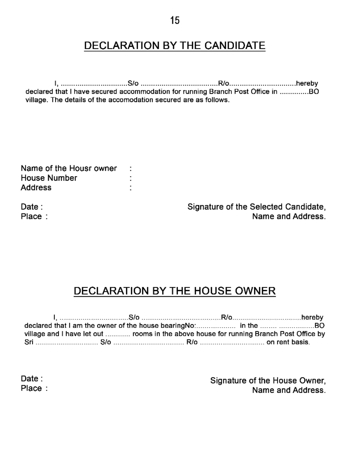 GDS - By Rent - Report - 15 DECLARATION THE CANDIDATE I, here declared ...