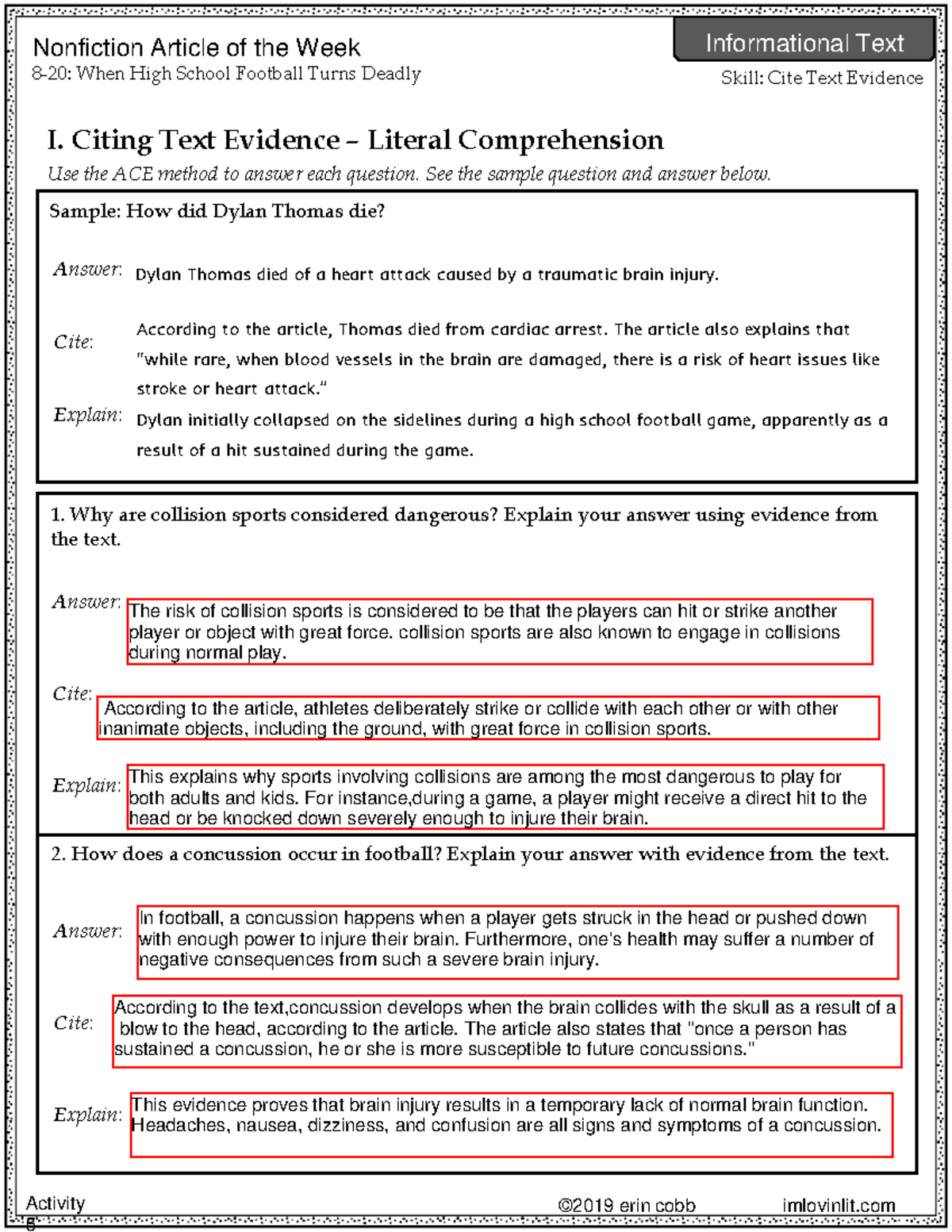 Elaine Perez CRWT QUIZ AND Acticity - ©2019 erin cobb imlovinlit ...