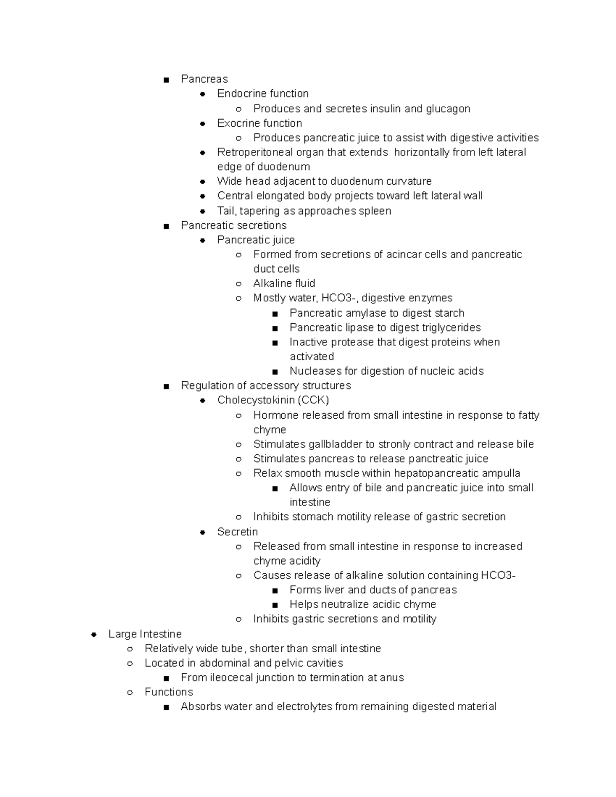 Digestive notes part 4 - Pancreas Endocrine function Produces and ...