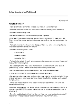 Politics and the State - Introduction to Politics - Studocu