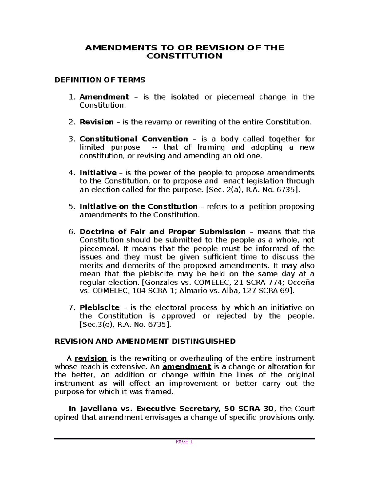 Stat Con-Material-2 - AMENDMENTS TO OR REVISION OF THE CONSTITUTION ...