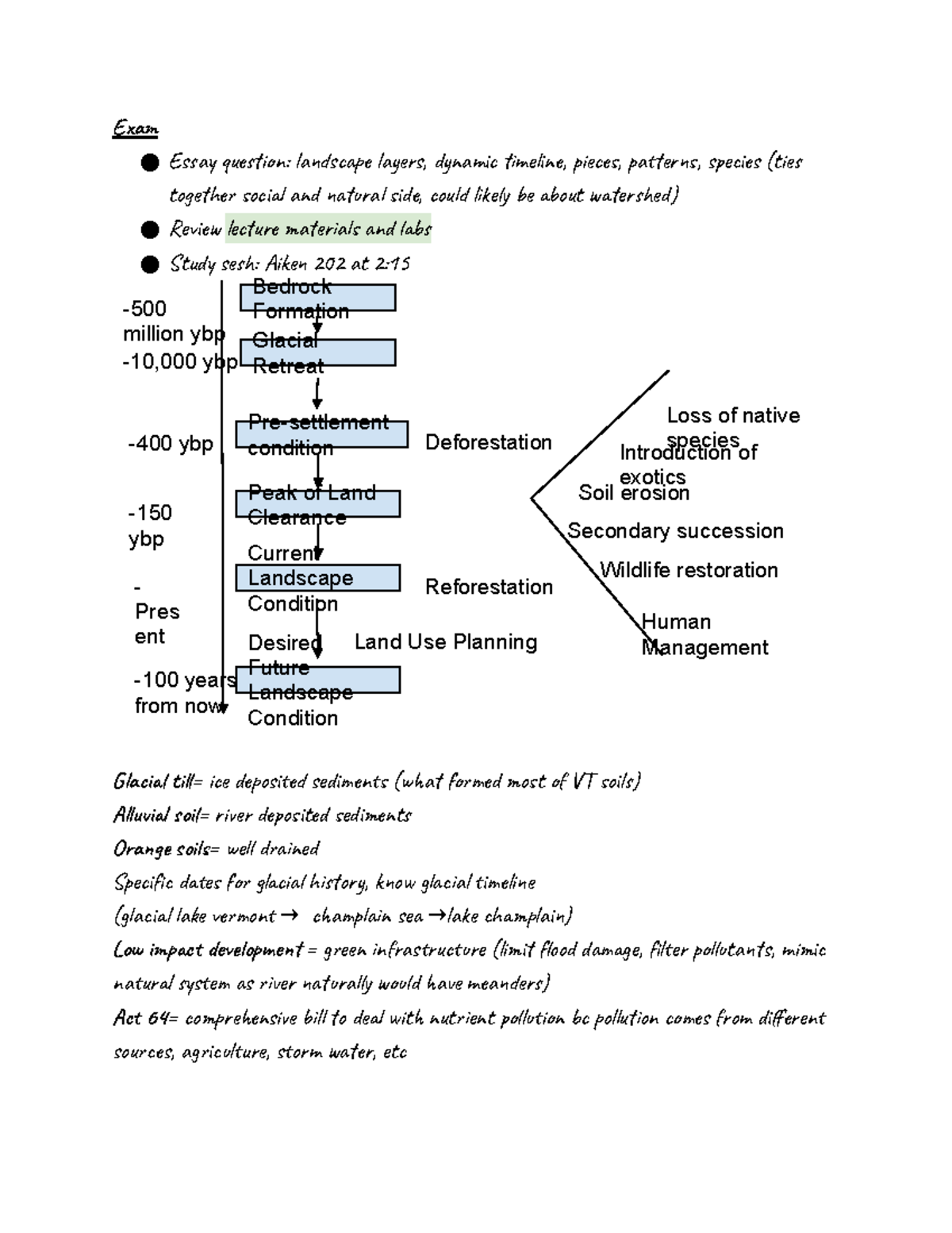 Midterm Exam Review - Exam Essay question: landscape layers, dynamic timeline, pieces, patterns ...