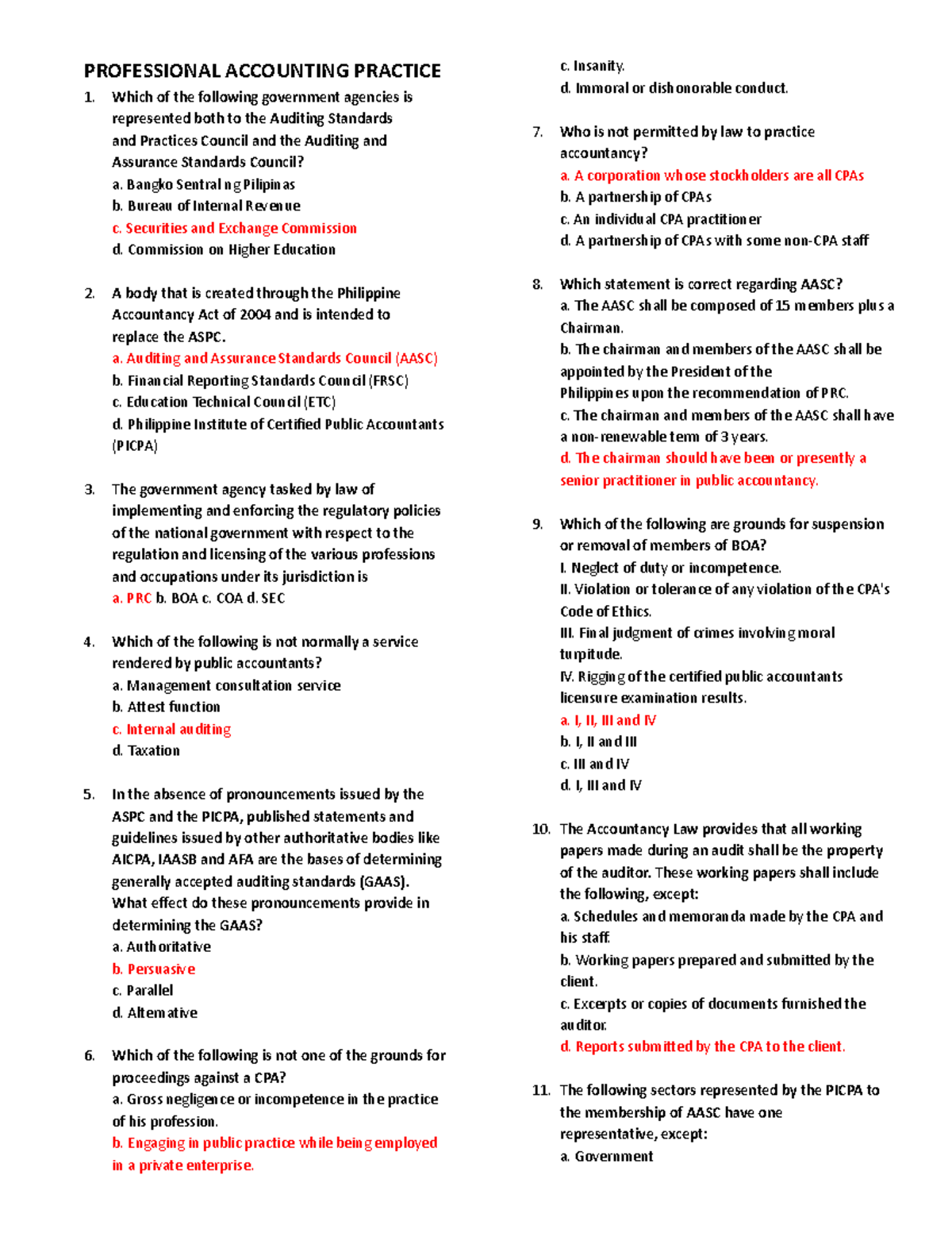 Professional Accounting Practice - Theories - PROFESSIONAL ACCOUNTING ...