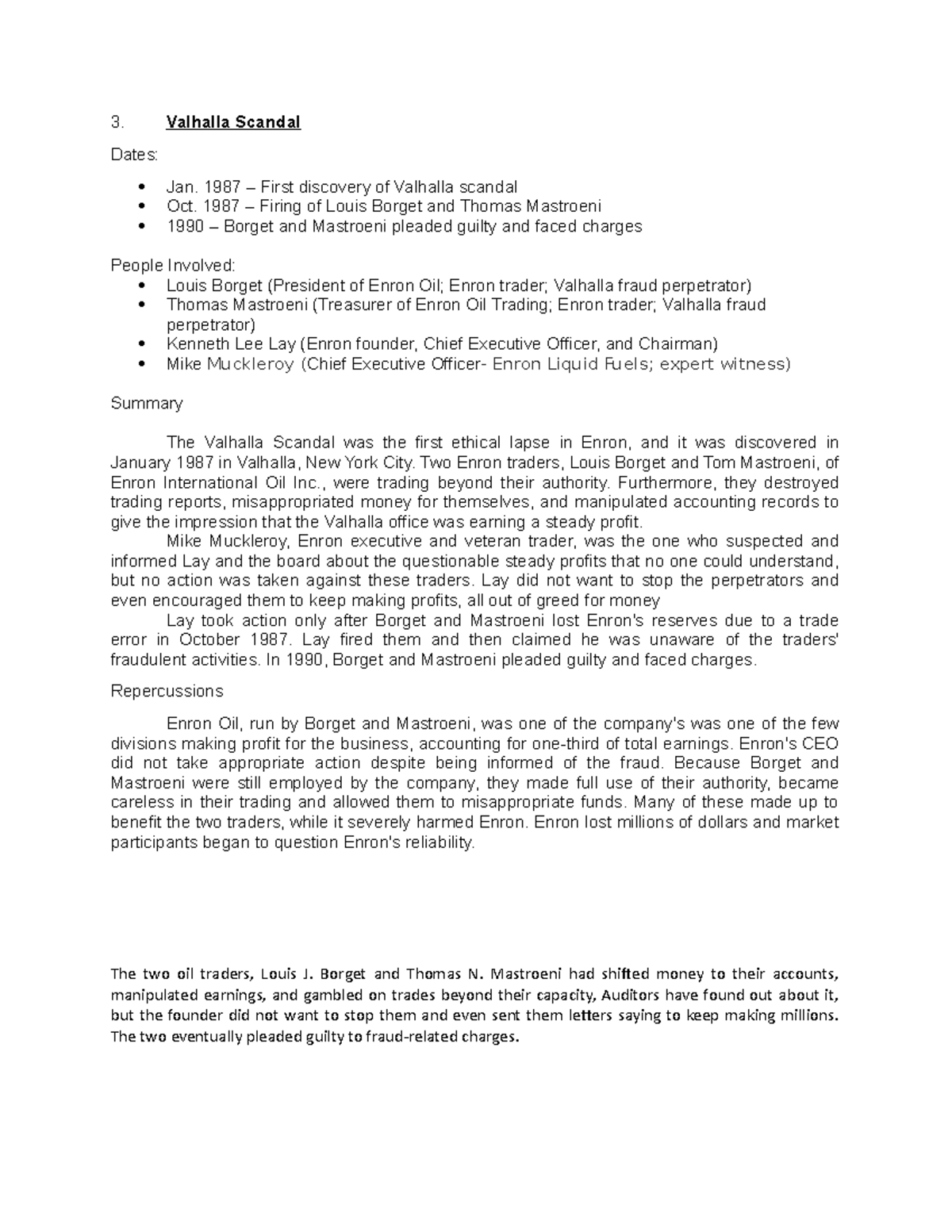 Task 2 Valhalla Scandal part3 - 3. Valhalla Scandal Dates: Jan. 1987 ...