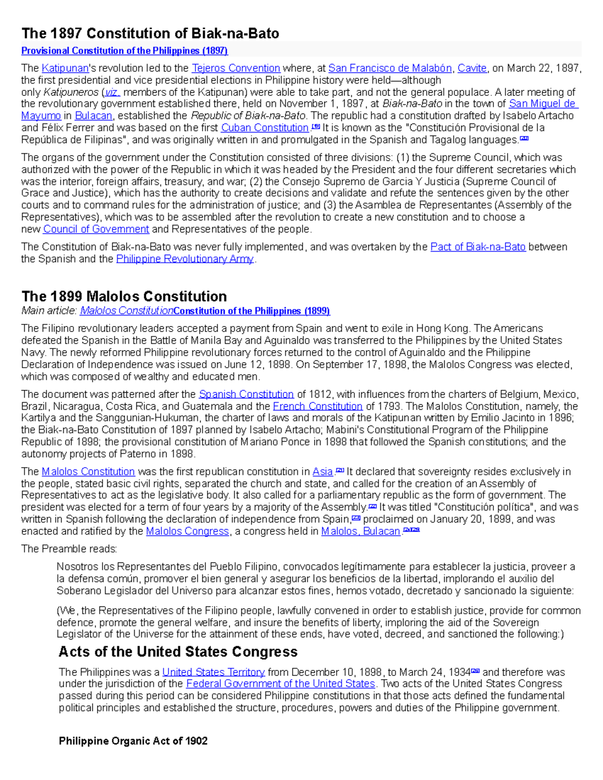 The 1897 Constitution of Biak - members of the Katipunan) were able to ...