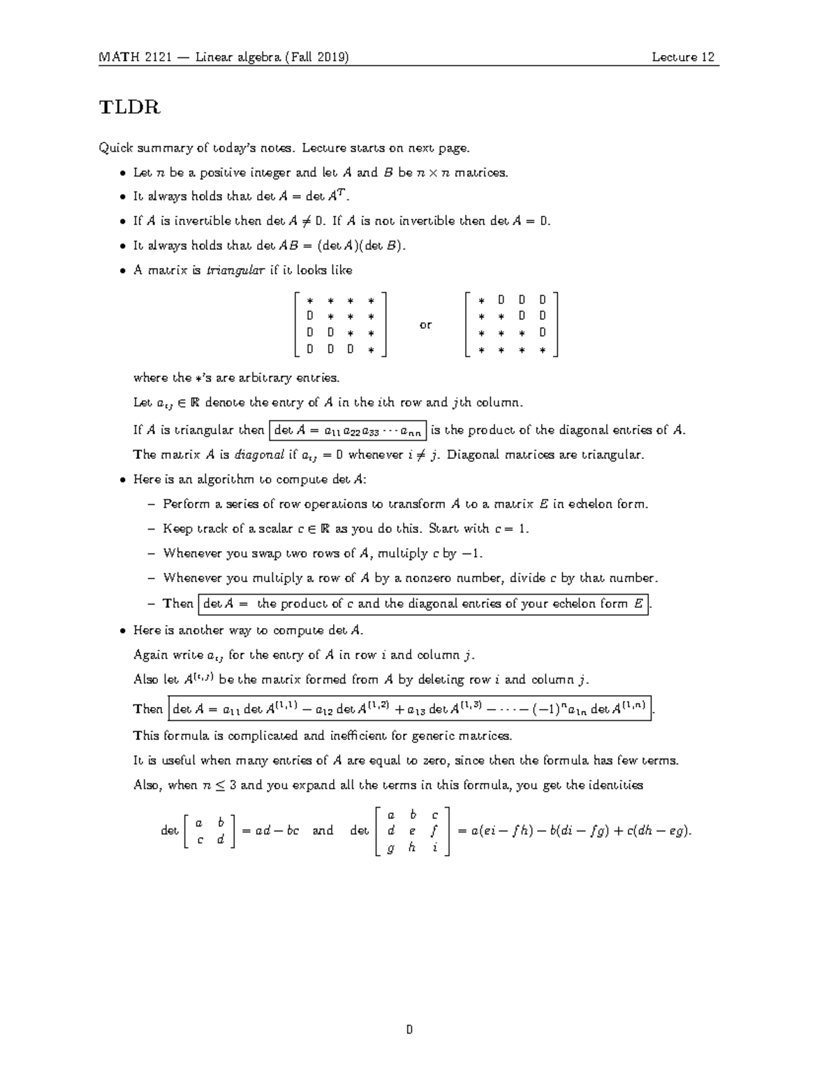 12 Math2121 Fall2019 TLDR Quick Summary Of Today s Notes Lecture 12-math2121-fall2019-tldr-quick-summary-of-today-s-notes-lecture