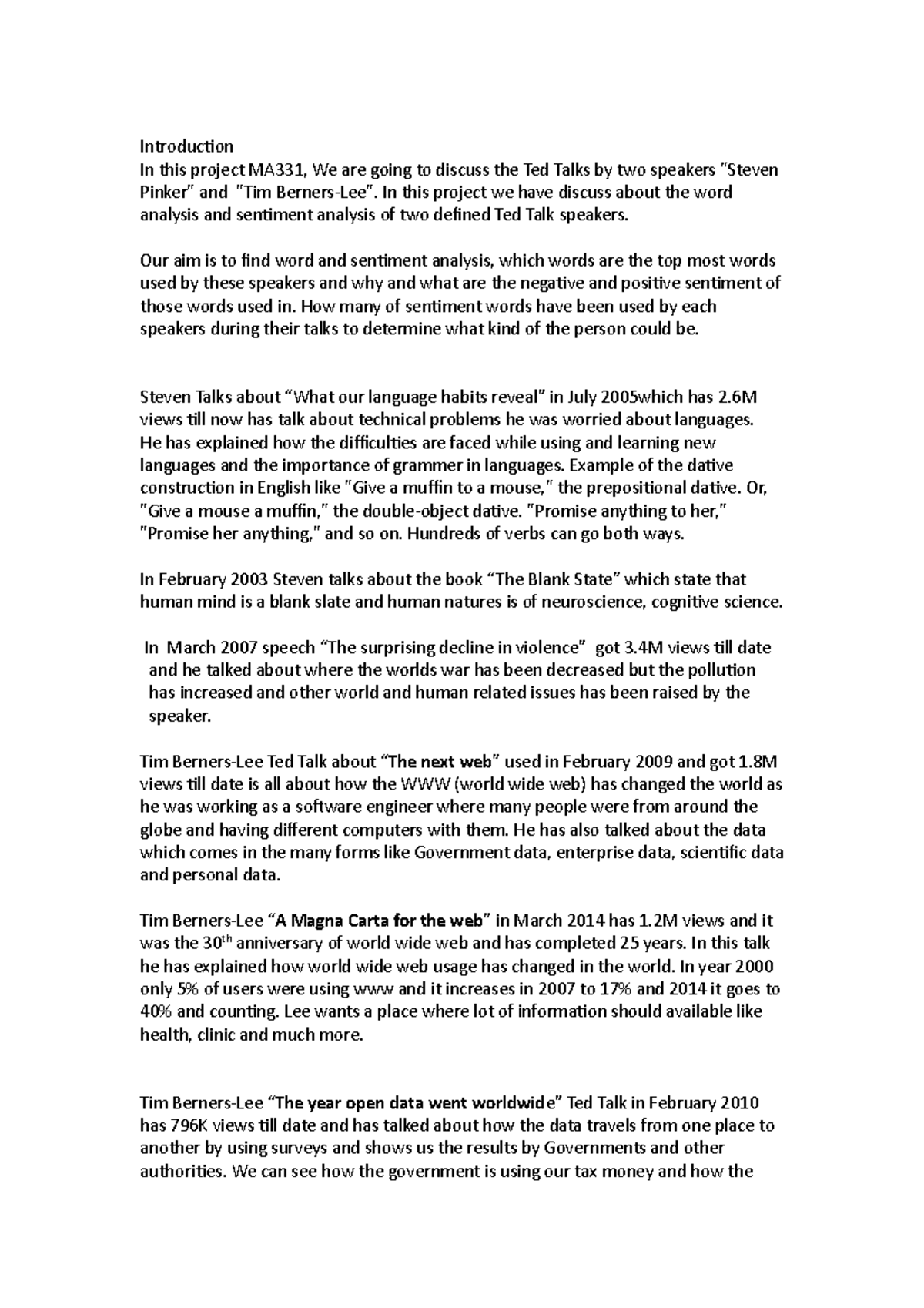 Introduction - Lecture notes 1-9 - Introduction In this project MA331 ...