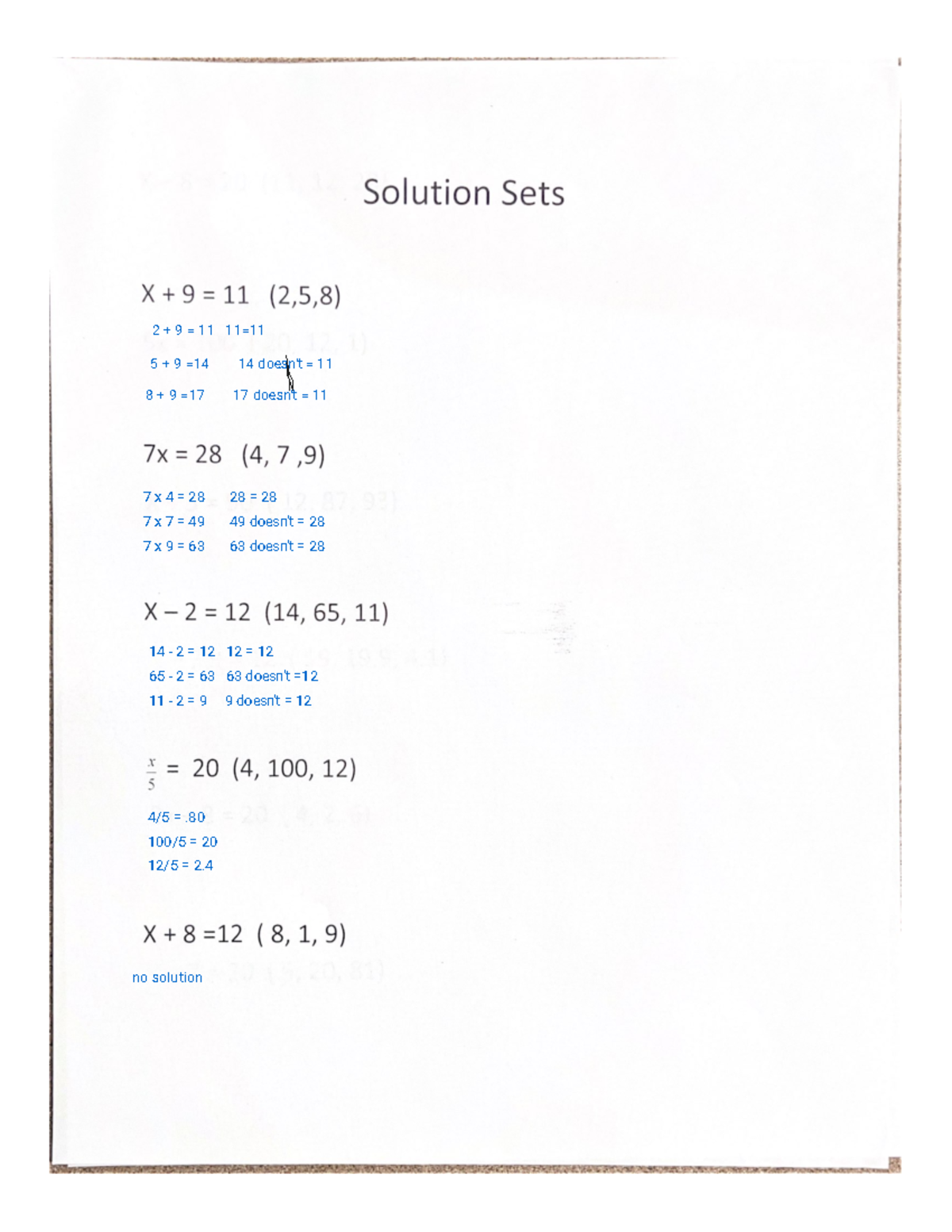 Solution Sets . - Studocu