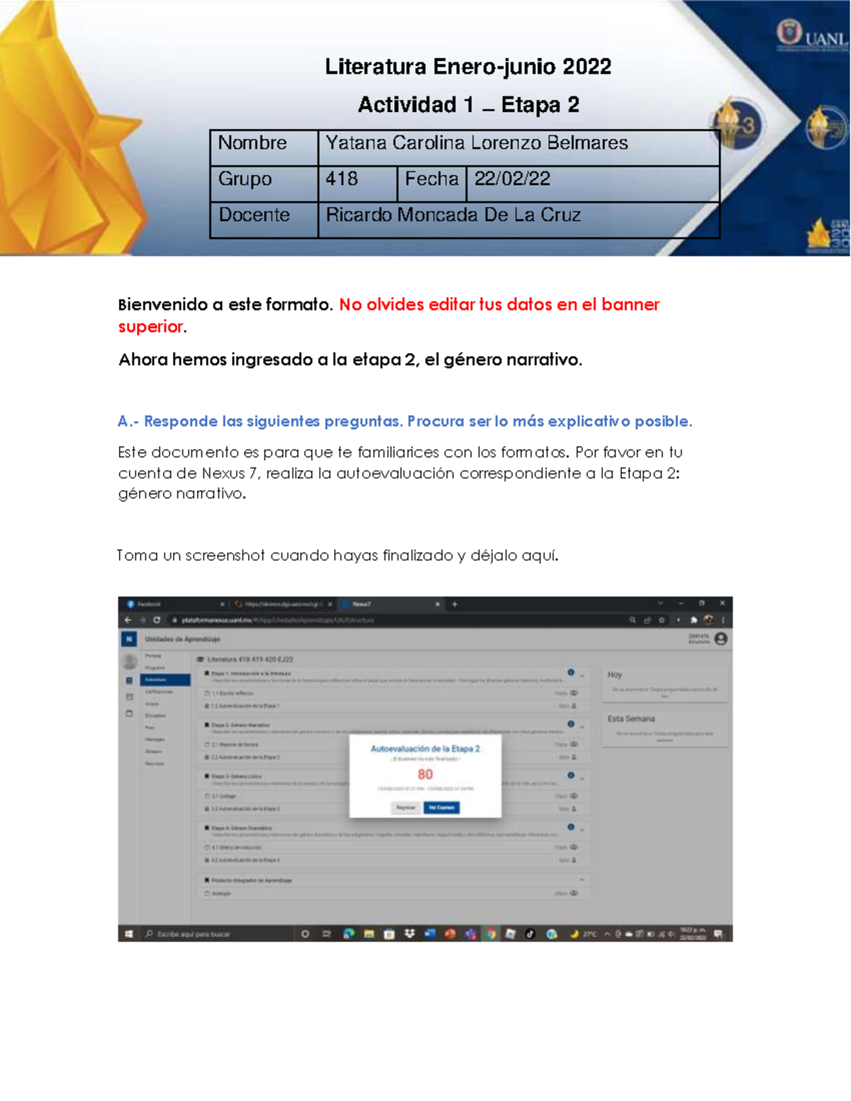 YCLB L 418 E2A1cffffvvveecuarto semestreetapa2 - Bienvenido a este ...