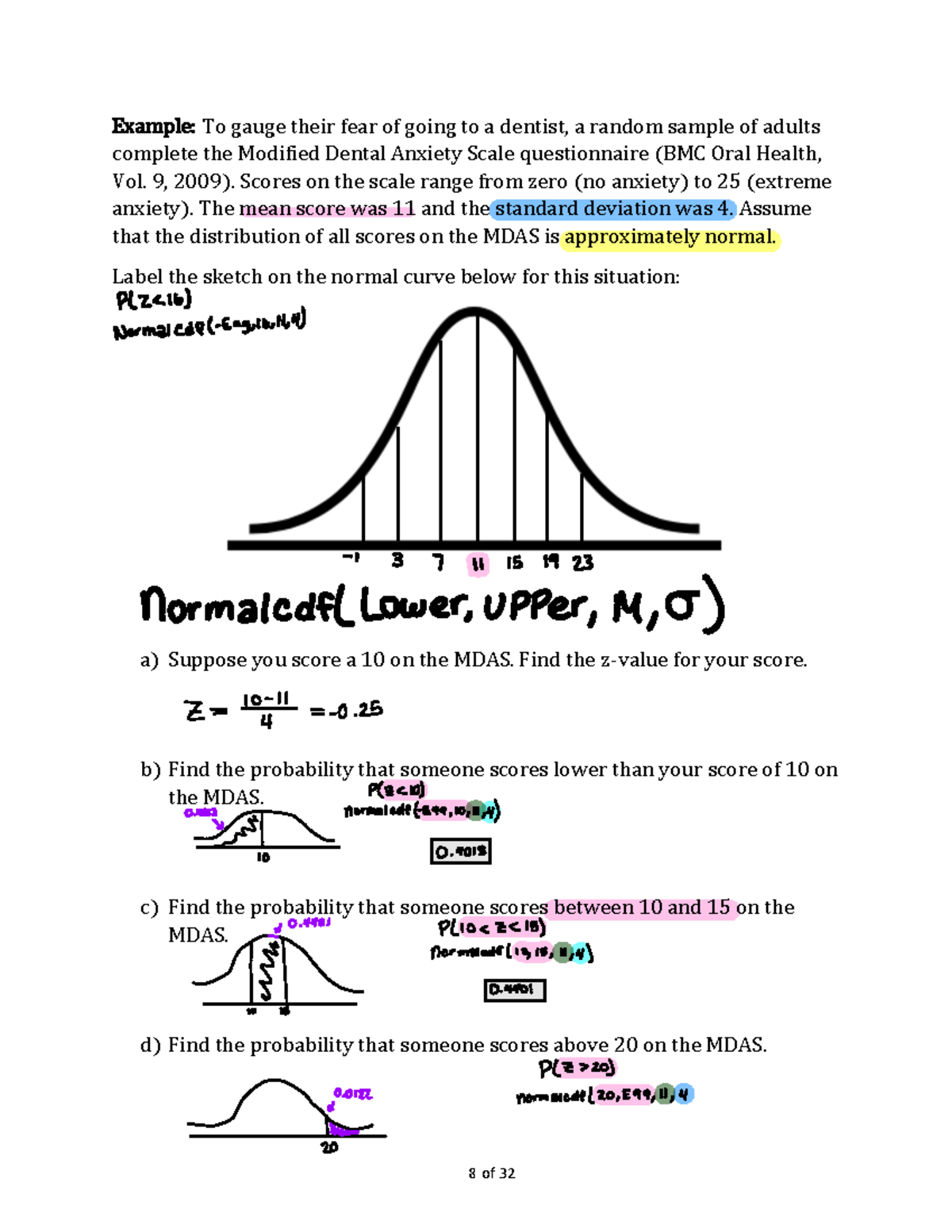 Elementary To Statistics (27) - 8 of 32 Example: To gauge their fear of ...