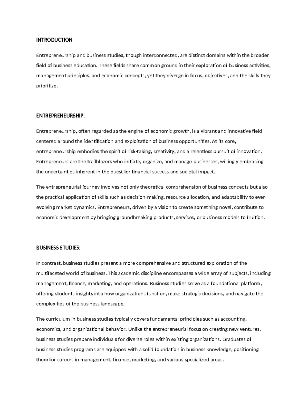 Entrepreneurship assignment -WPS Office - INTRODUCTION Entrepreneurship ...