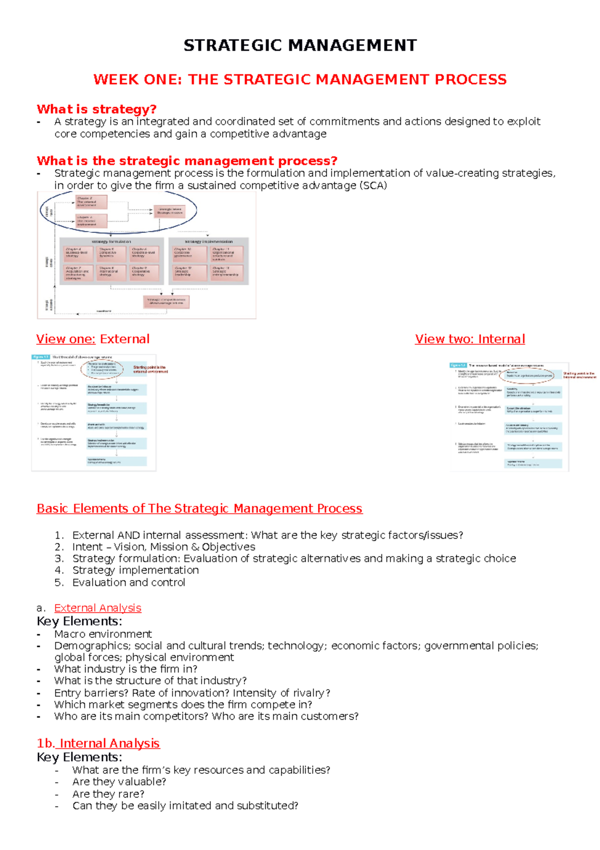 Strategic Management - Notes - MGMT3347 - UWA - Studocu