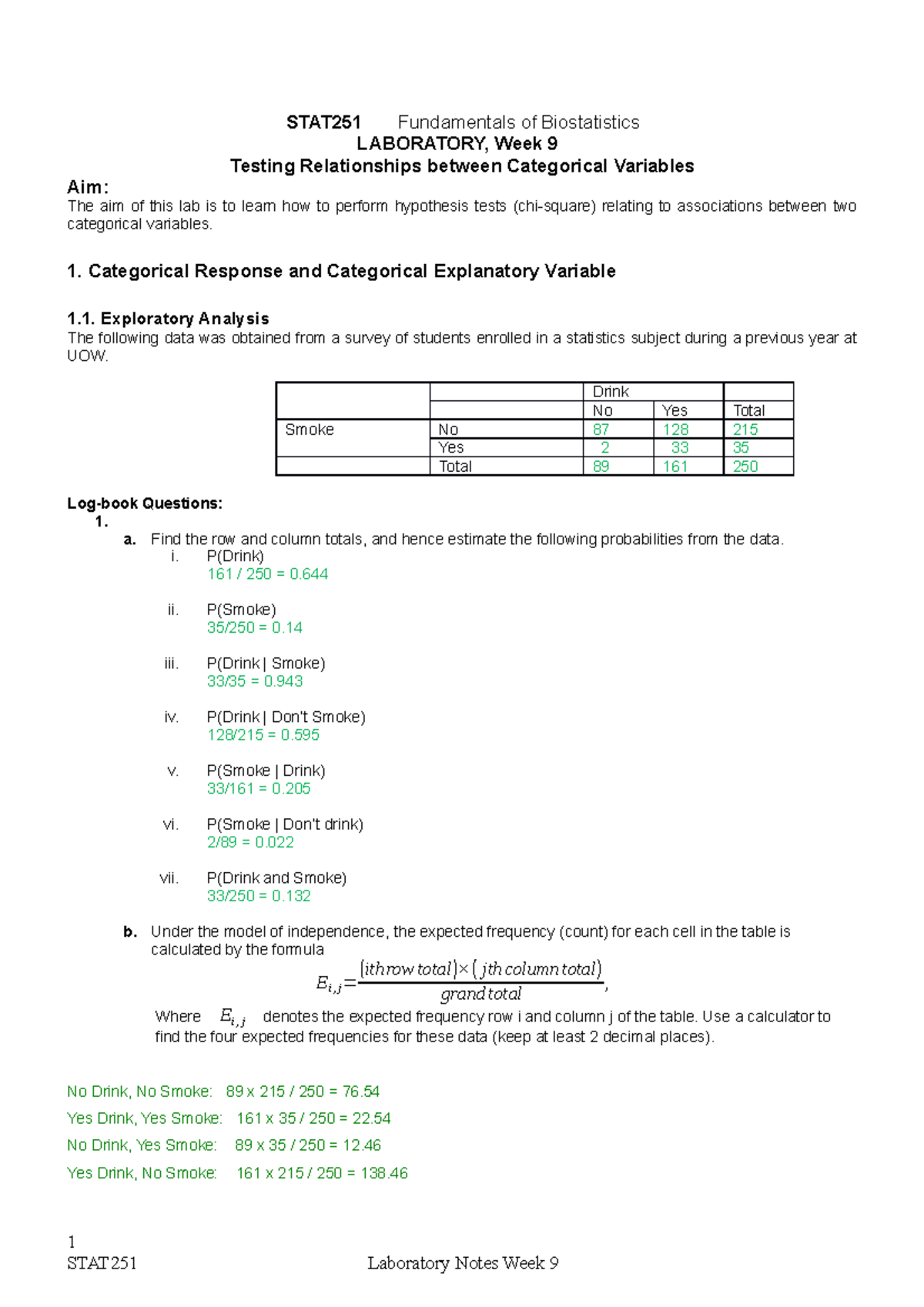 Lab Week 09 2021 - STAT251 - UOW - Studocu
