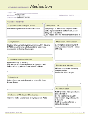 Selegiline ati assignments - ACTIVE LEARNING TEMPLATES THERAPEUTIC ...