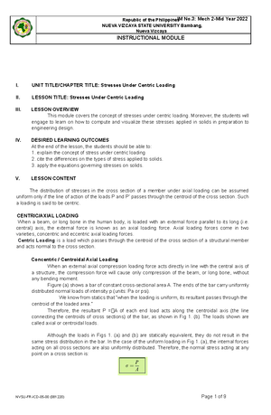 IM13 MECH 02 Moment Equation using Singularity Function - I. UNIT TITLE ...