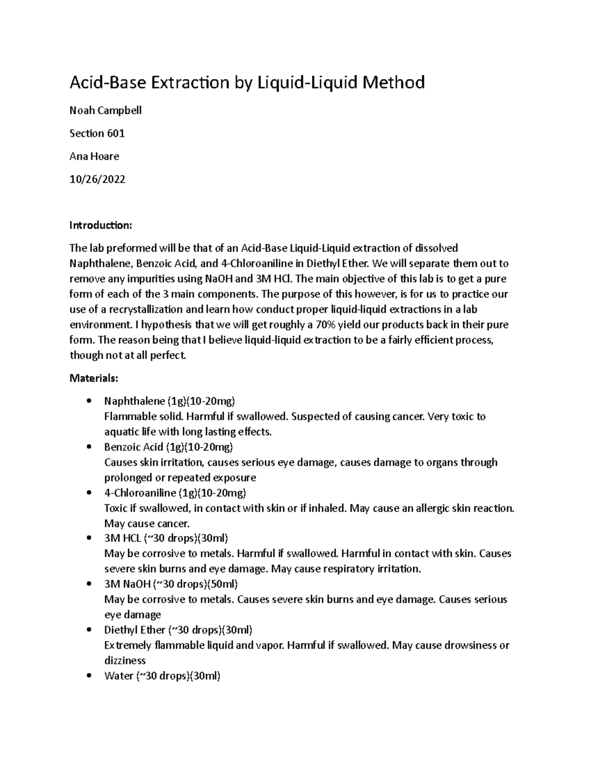 Acid-base extraction - Acid-Base Extraction by Liquid-Liquid Method ...