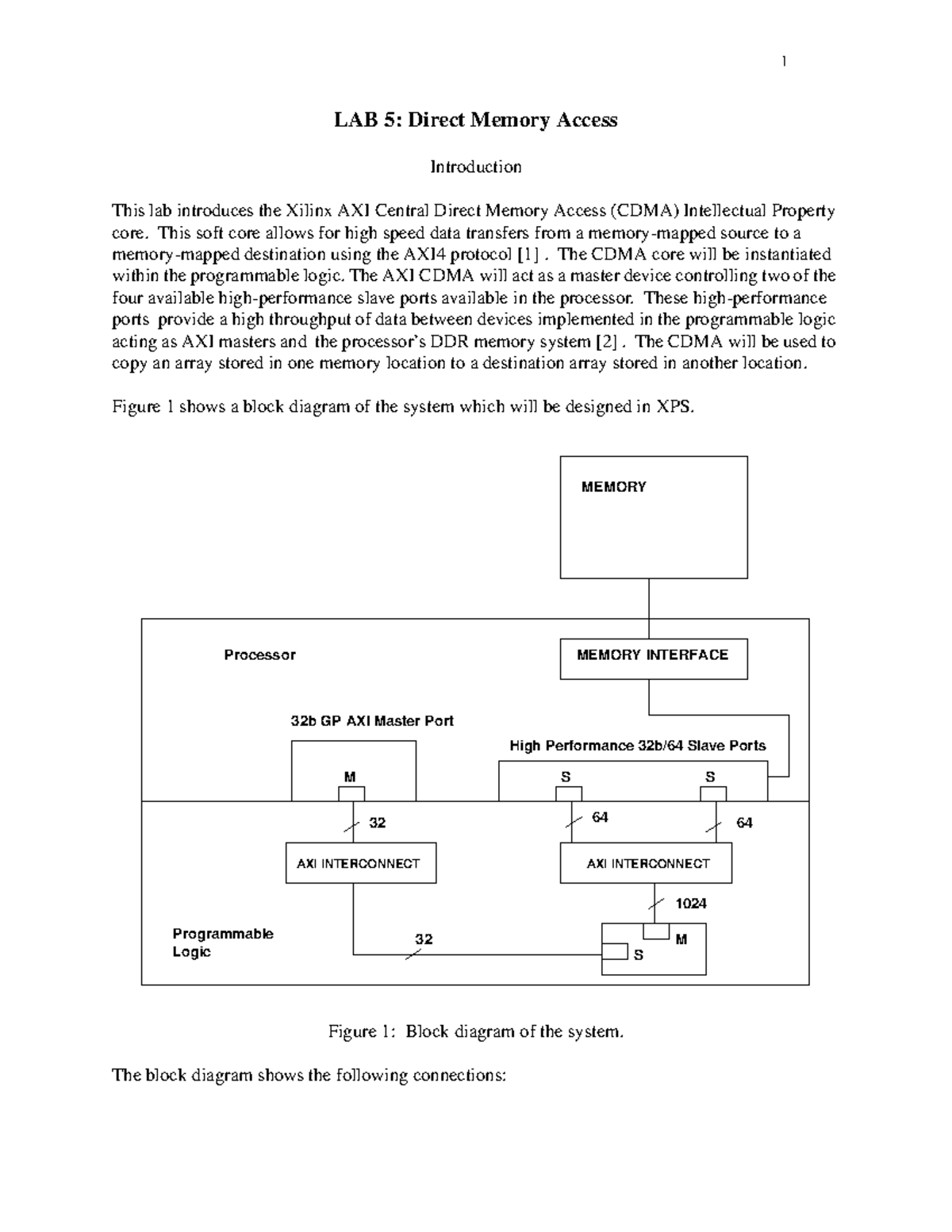 Lab5 Lab Doc For Coen 317 Lab 5 Direct Memory Access Introduction This Lab Introduces The