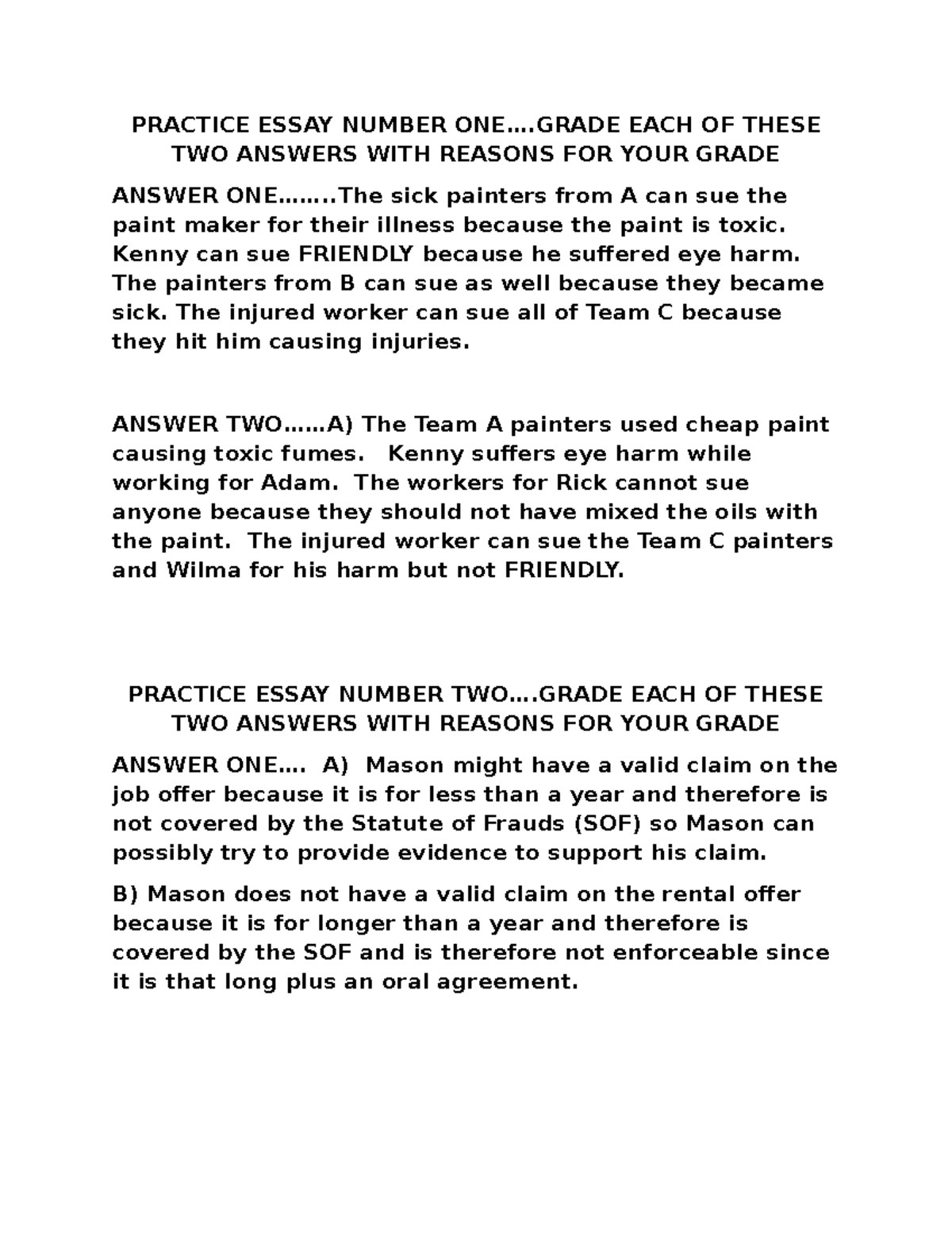 Spring 24 Baruchubdteacheranswers 2 Grade - PRACTICE ESSAY NUMBER ONE ...