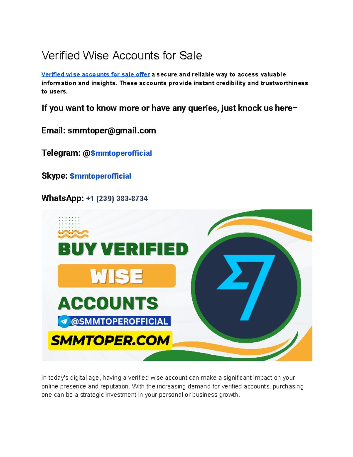 Verified Wise Accounts for Sale - Verified Wise Accounts for Sale ...