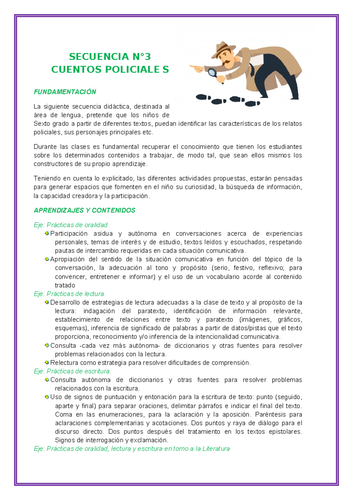 Secuencia N3 cuentos policiales - SECUENCIA N° CUENTOS POLICIALE S ...