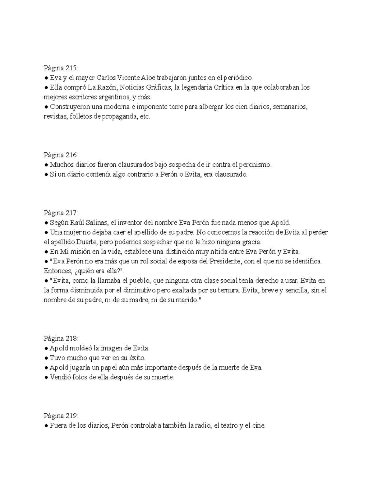 Eva Peron Notes Pg 215-243 - Página 215: Eva y el mayor Carlos Vicente ...