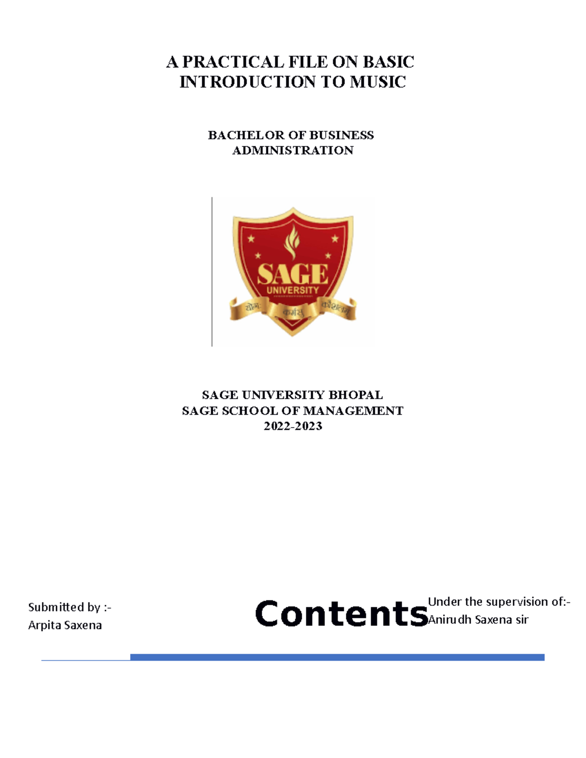 Bollywood music assignment - A PRACTICAL FILE ON BASIC INTRODUCTION TO ...