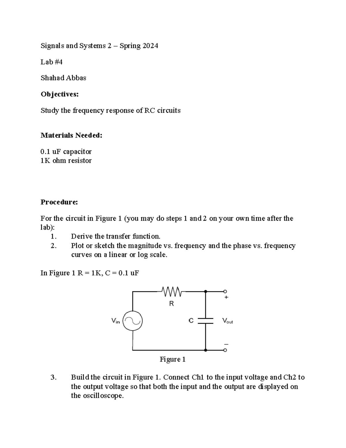 Lab4-Shahad - Summary LAB: Physics II - Signals and Systems 2 – Spring ...