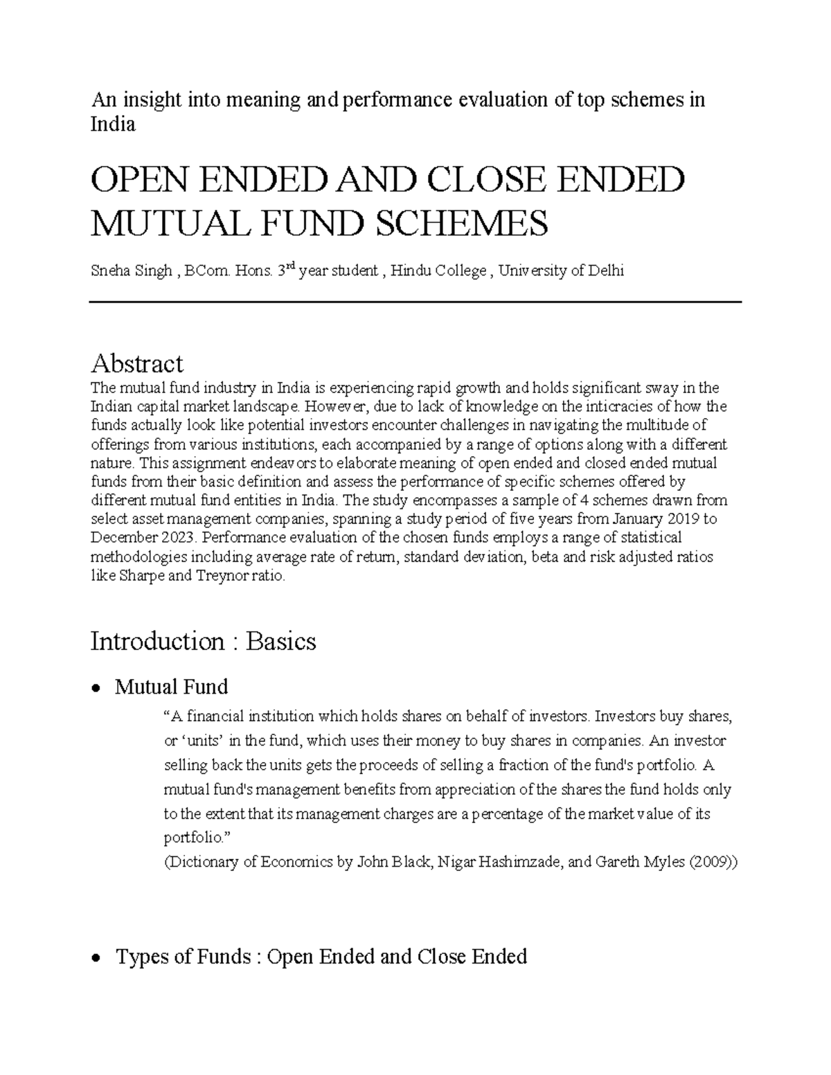 Mutual fund reserach - An insight into meaning and performance ...