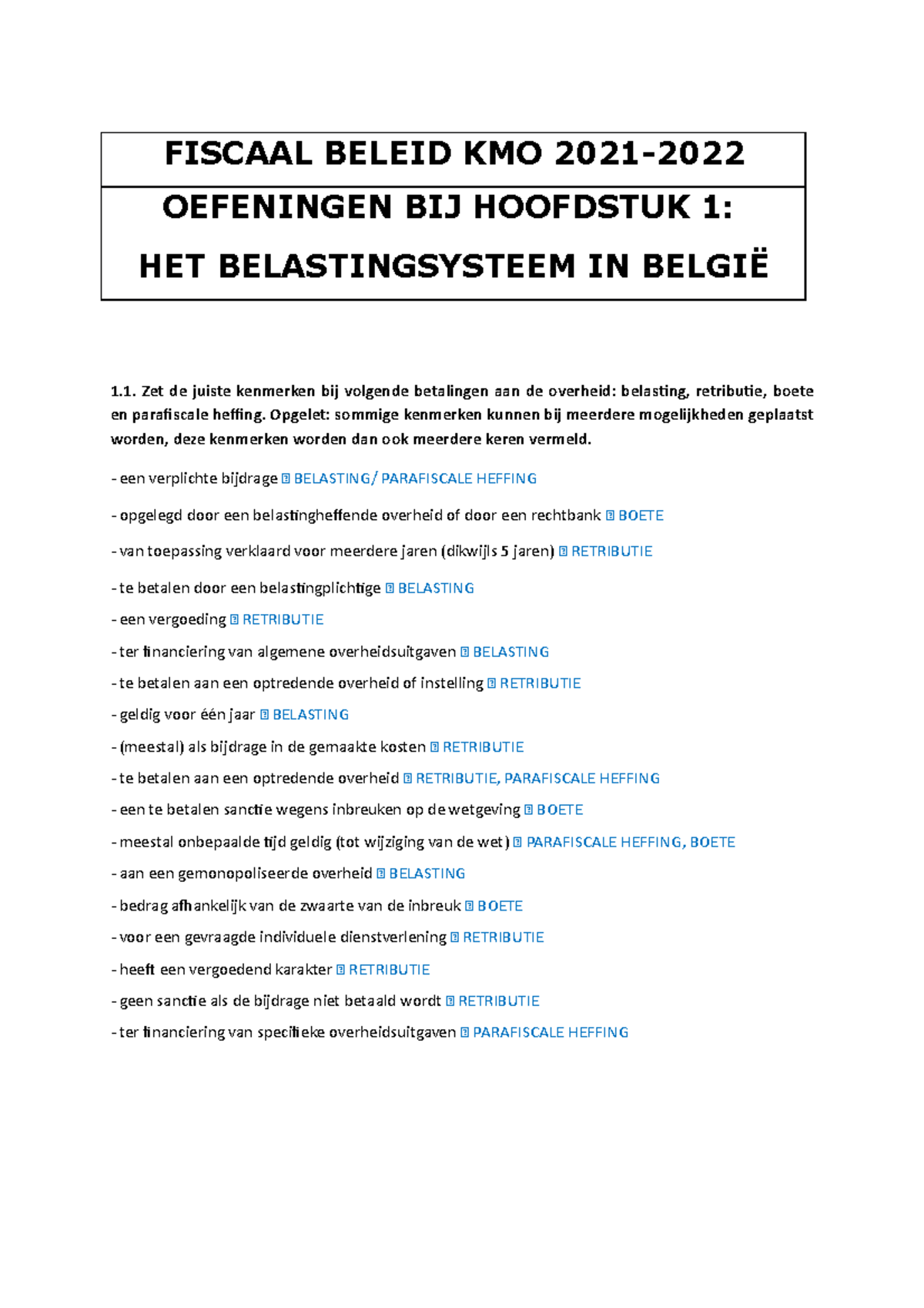 Oefeningen-alle-H - Oefeningen fiscaal - FISCAAL BELEID KMO 2021 ...