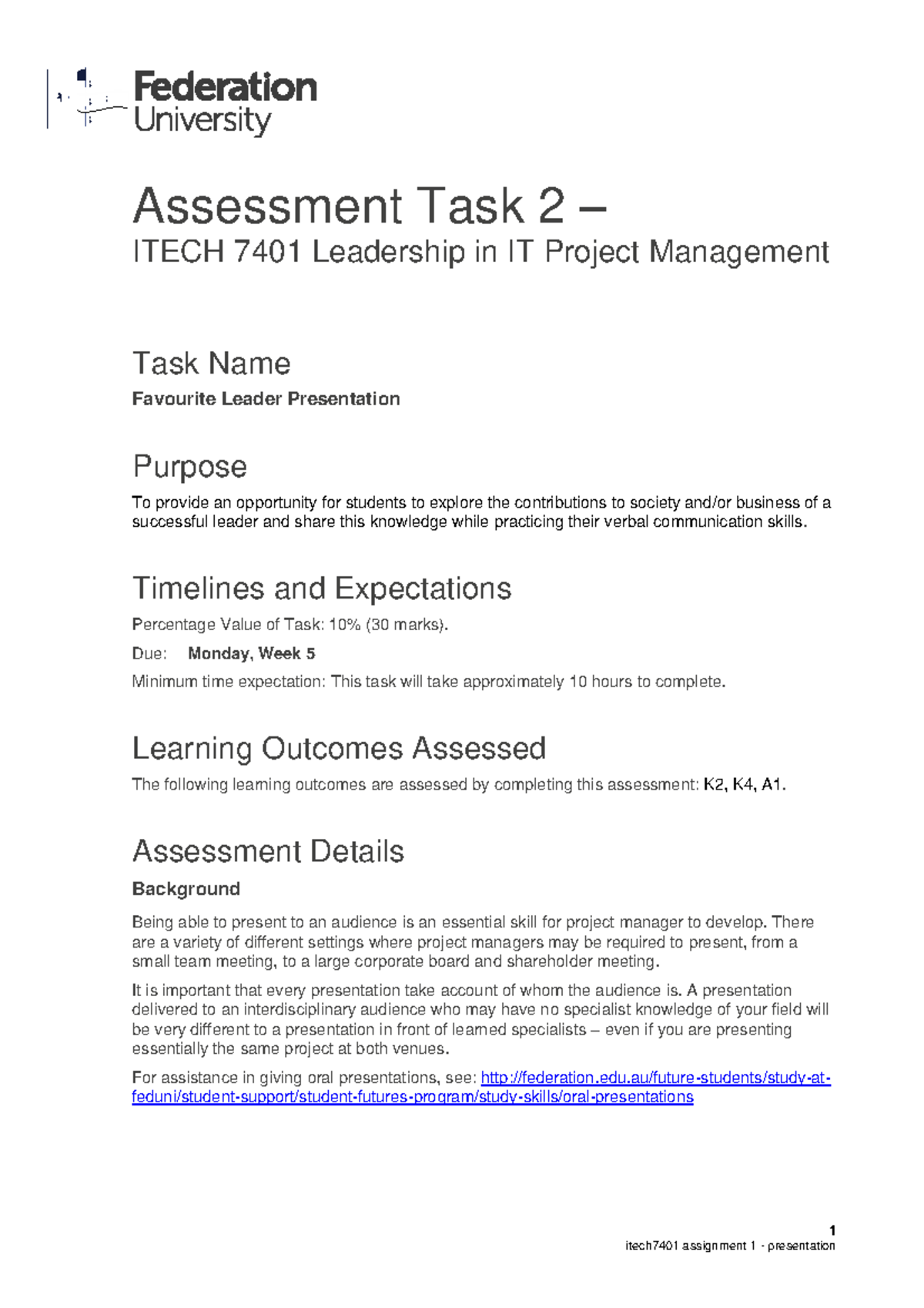 ITECH7401 Assignment 1 - presentation - 1 itech7401 assignment 1 ...