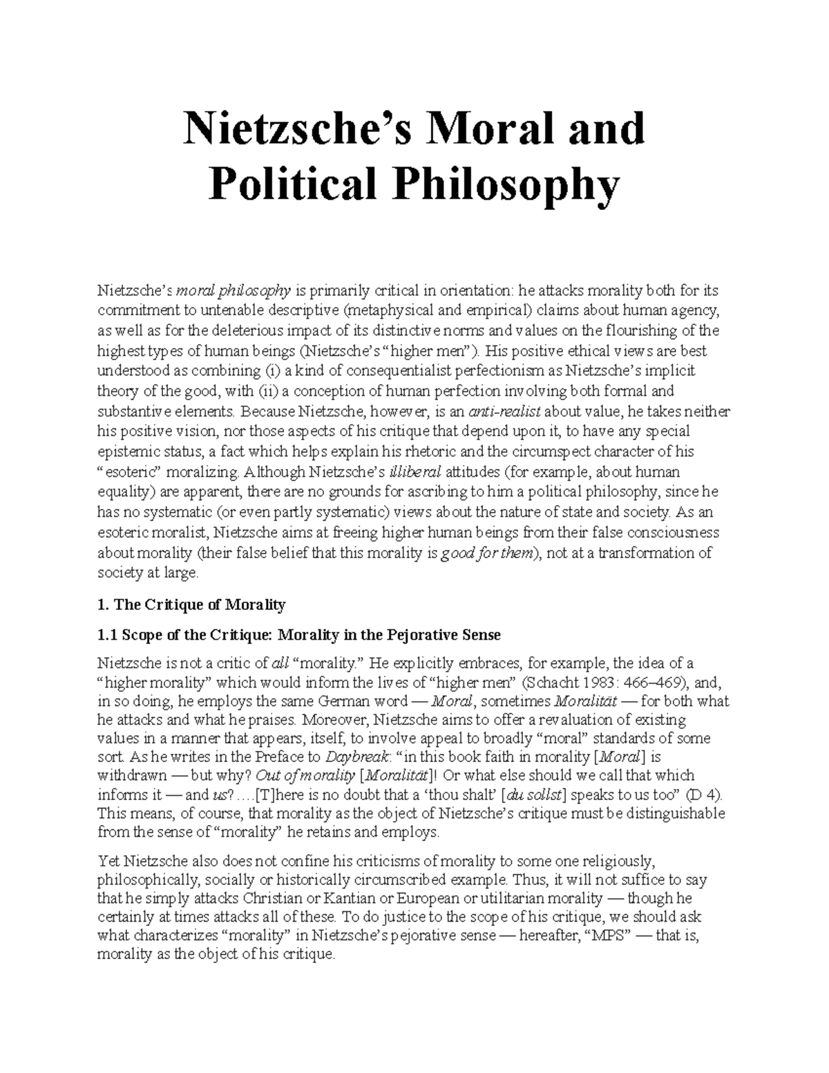 Lecture 55 Nietzsche’s Moral and Political Philosophy - Nietzsche’s ...