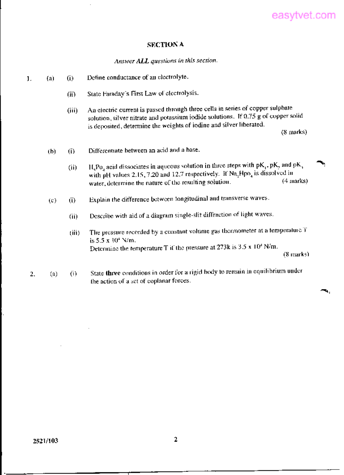 2012 mechanical quiz - easytvet SECTION A Answer ALL questions in this ...