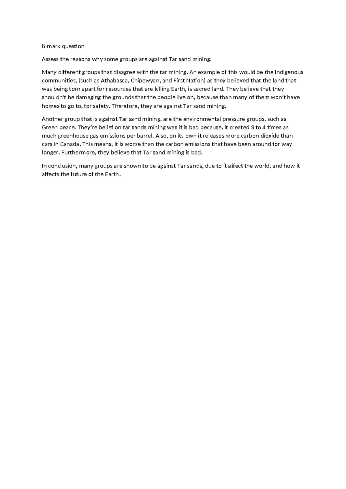 8-mark question - 8-mark question Assess the reasons why some groups ...