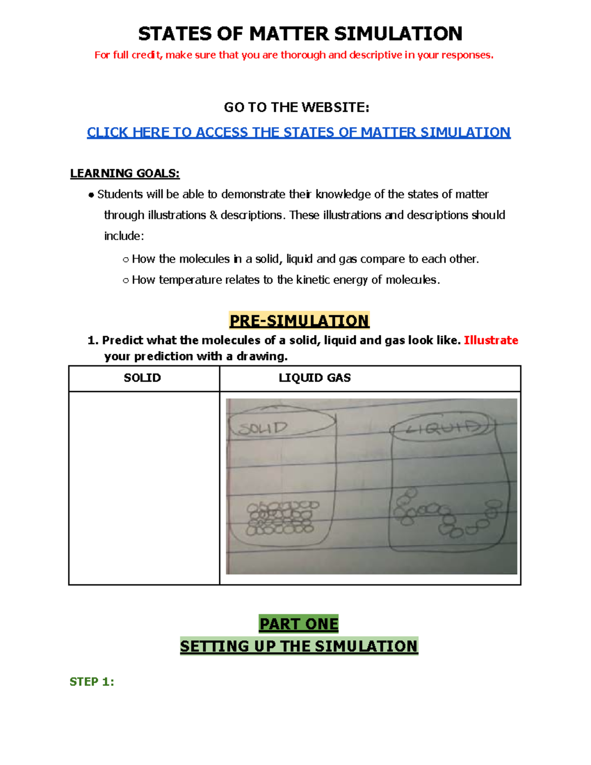 Q1 Exploration 1 States OF Matter Simulation Activity Guide - Google ...
