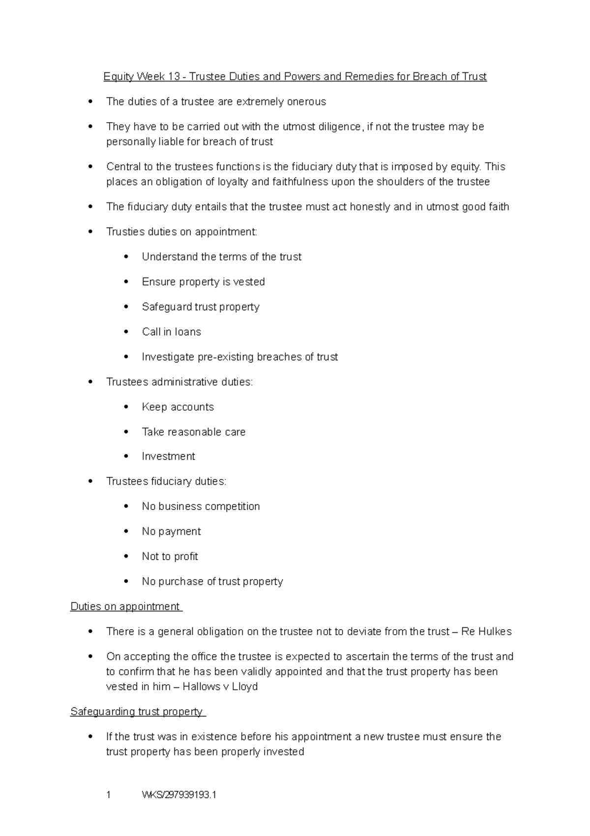 Equity Trustee Duties and Powers and Remedies for Breach of Trust - This places an obligation of ...