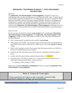 HW5 PSYC 510 - HW5 PSYC 510 - HOMEWORK: CORRELATION AND REGRESSION ASSIGNMENT INSTRUCTIONS ...