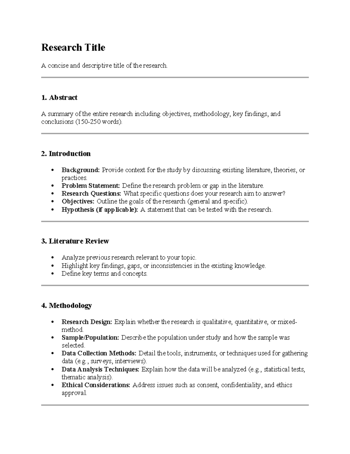 Research Format - Research Title A concise and descriptive title of the ...