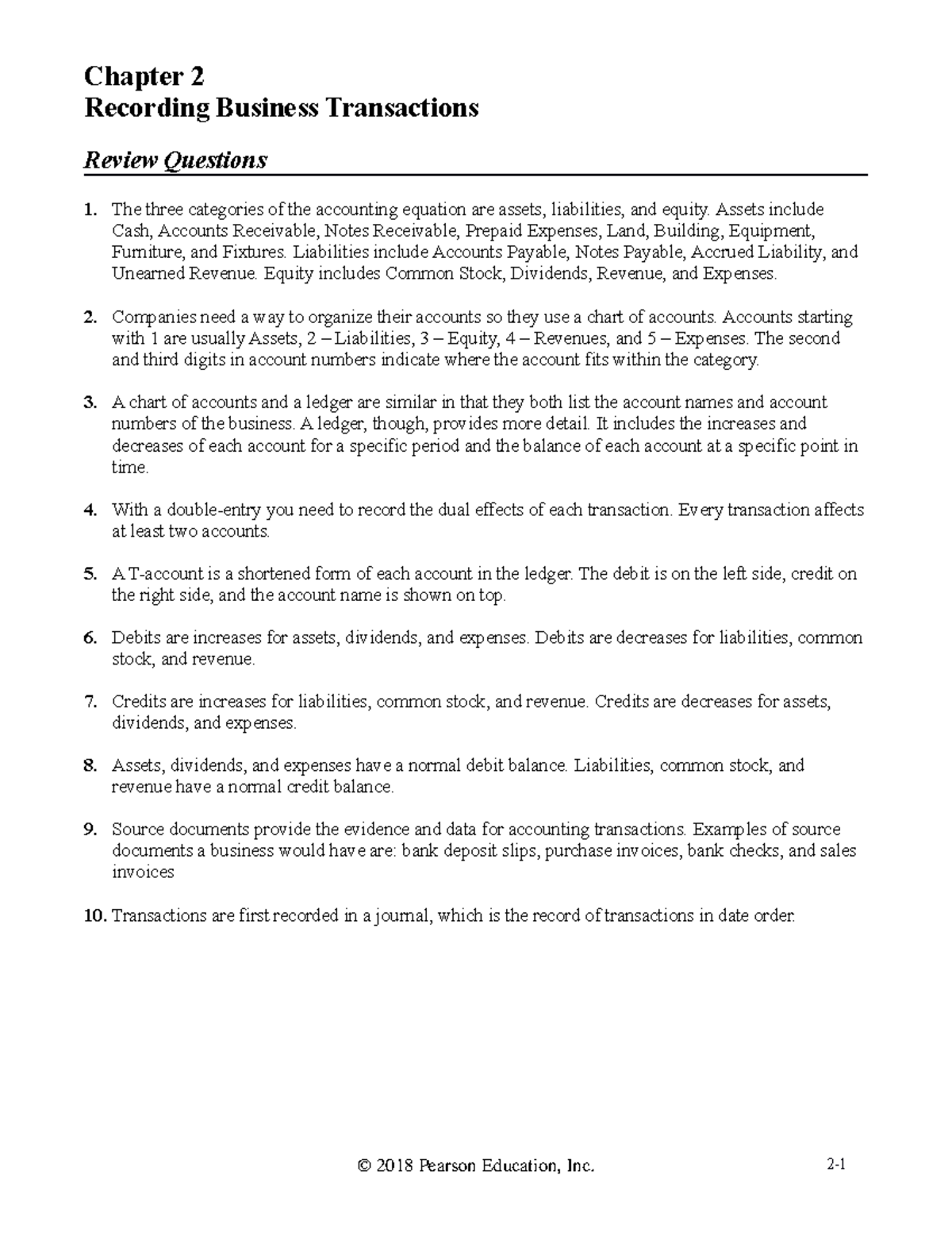 Chapter 02 Recording Business Transactions - business - Studocu