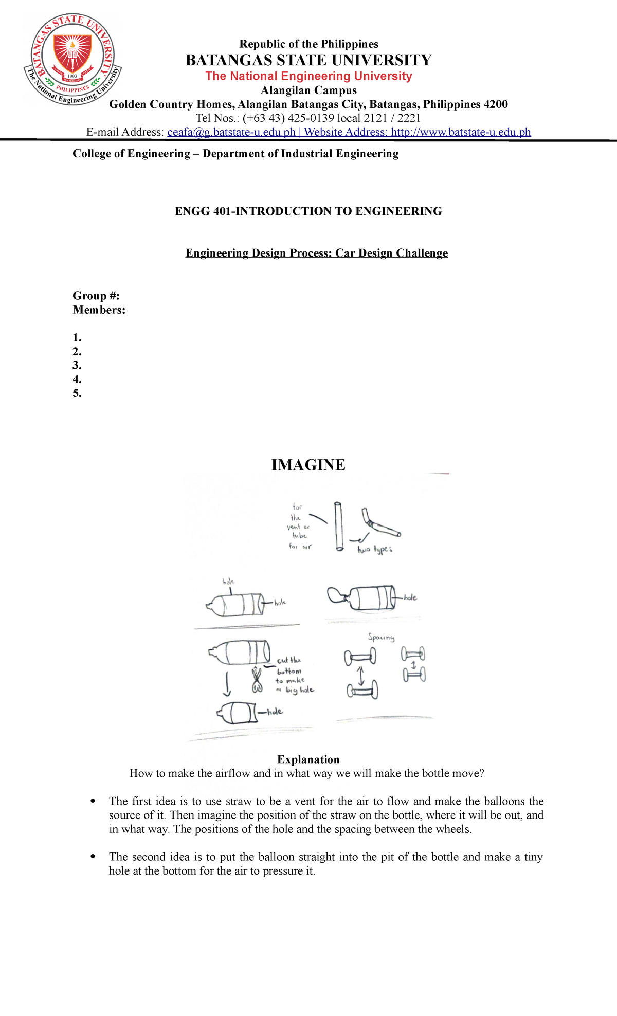 Draft car challenge aramsamsam - BATANGAS STATE UNIVERSITY The National ...