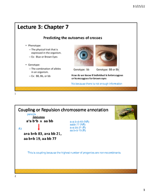 Ansci 3213 2022 Chapter 7 Lecture 2 final - Concept: Linked genes ...