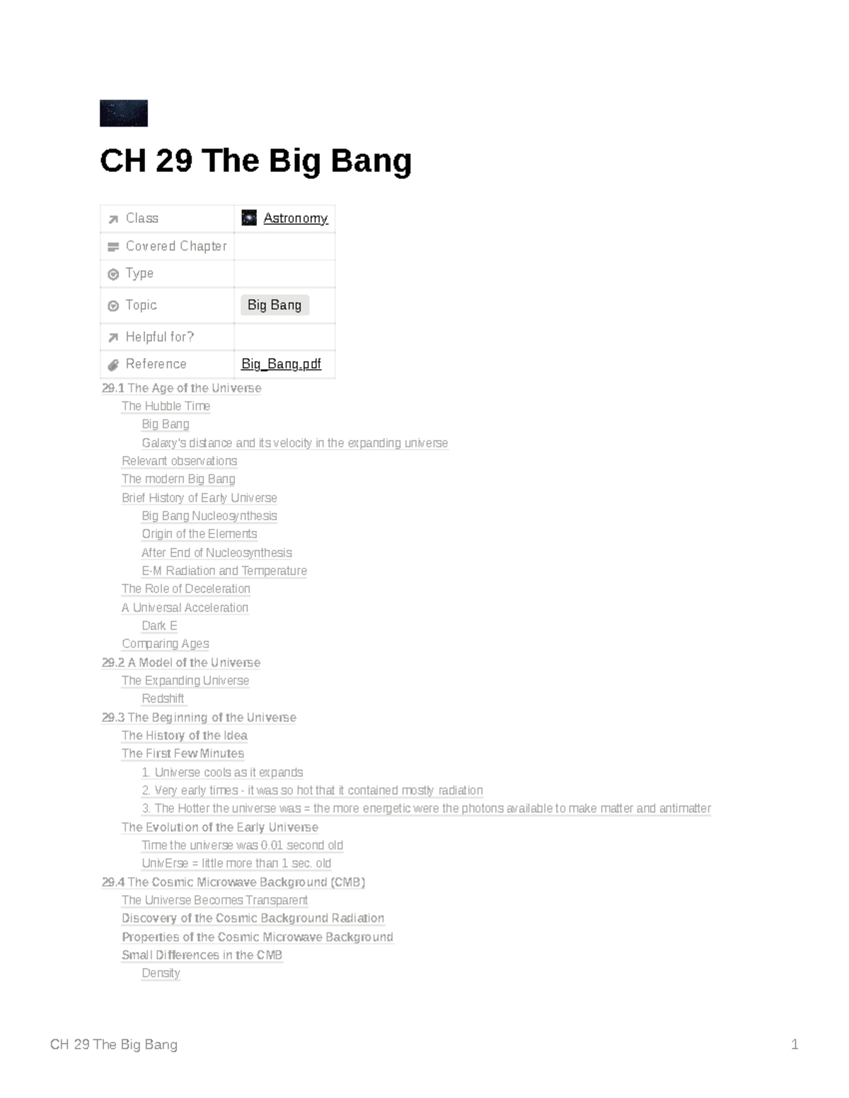 CH 29 The Big Bang - Note that I took for studying - Astronomy 2e - CH ...
