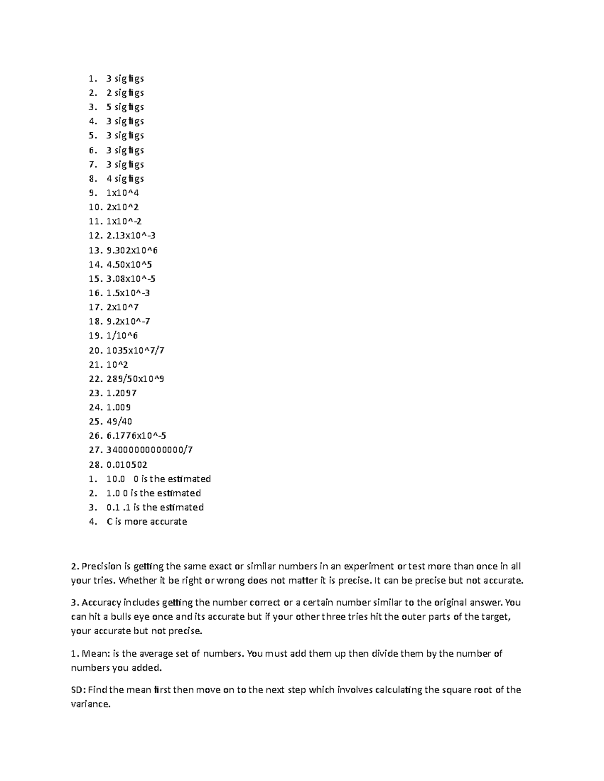 Chem pre lab - A chem pre lab you need to complete - 3 sig figs 2 sig ...
