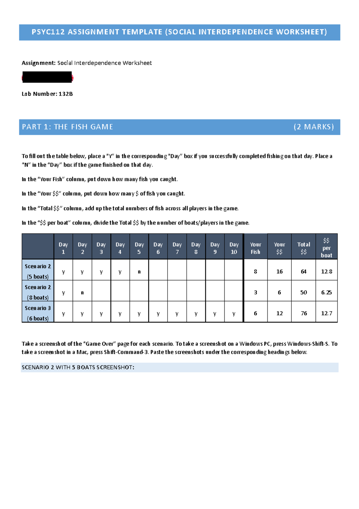 2021 PSYC112 Lab 8 Social Interdependence Worksheet - PSYC112 ...